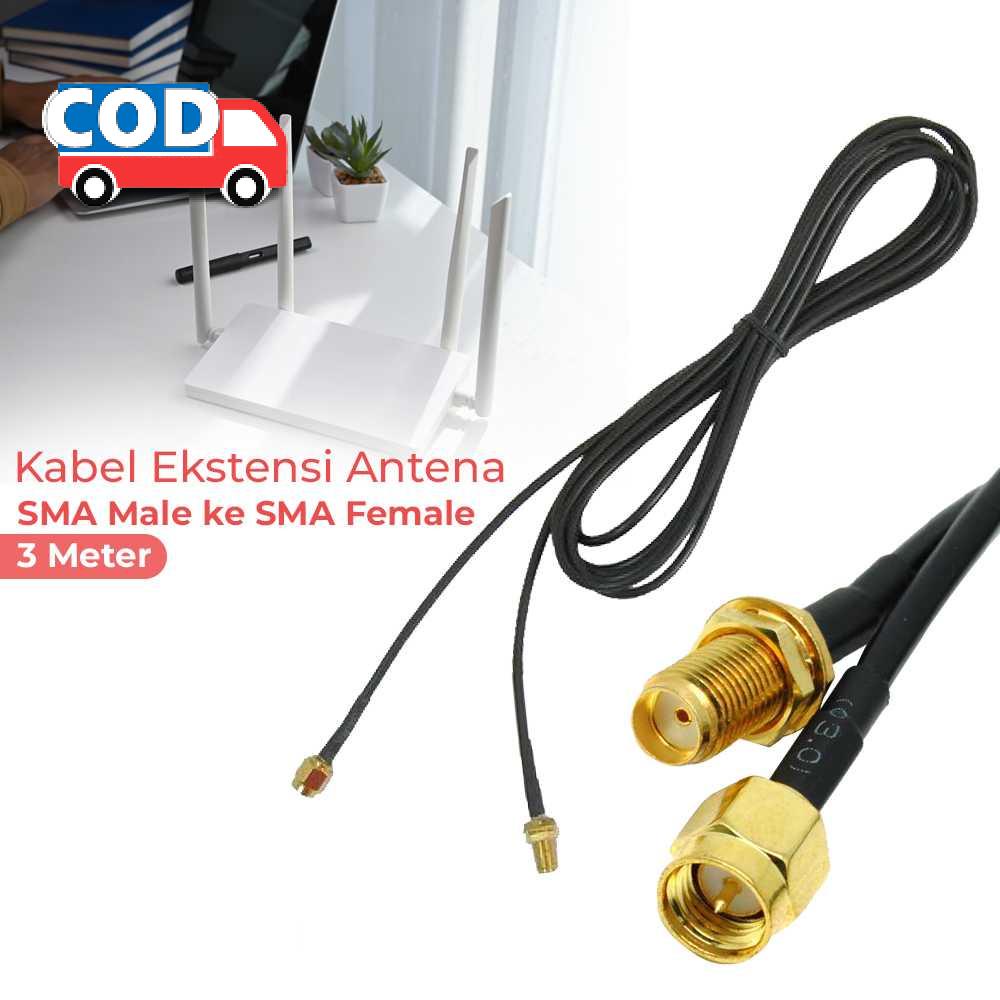 Jual Kabel Extension Antena Modem SMA Male ke Female 3 Meter Penguat ...