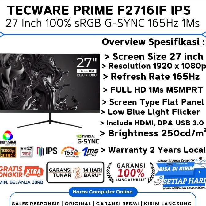 Jual Tecware Prime 27" Inch Fhd Led Ips 165Hz Adaptive Sync Gaming ...