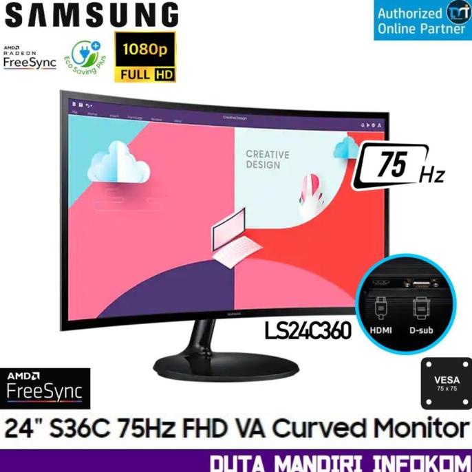 Jual Samsung C24C360 24" S36C Curved - Fhd 75Hz Freesync Hdmi Vga ...