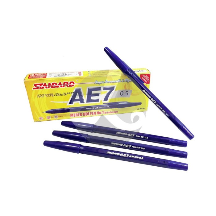 Jual Standart AE-7 Biru Blue Pulpen Pena Ballpoint | Shopee Indonesia