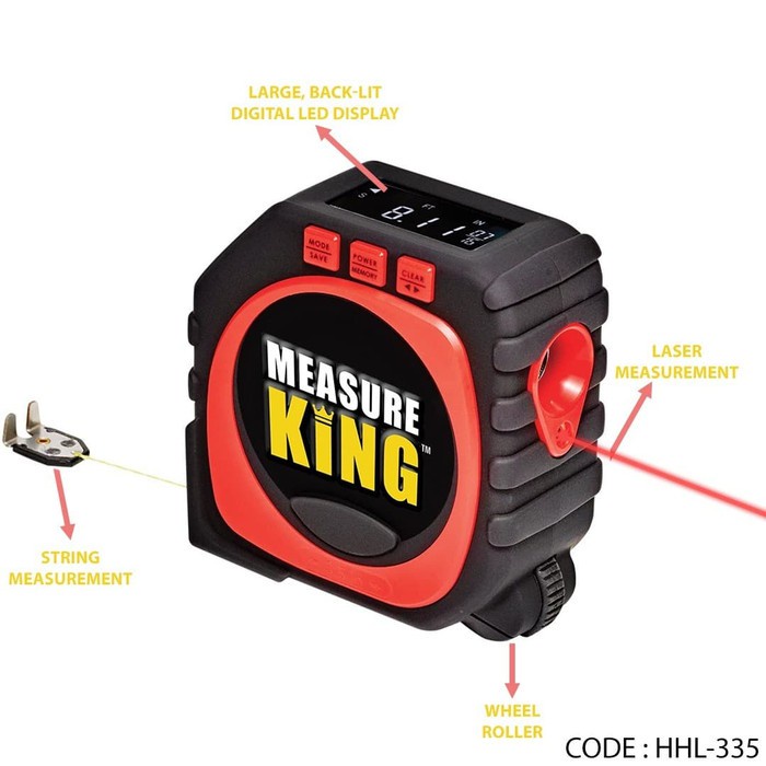 Jual Measure King Alat Ukur Meteran Digital 3 In 1 E 20M Infrared ...