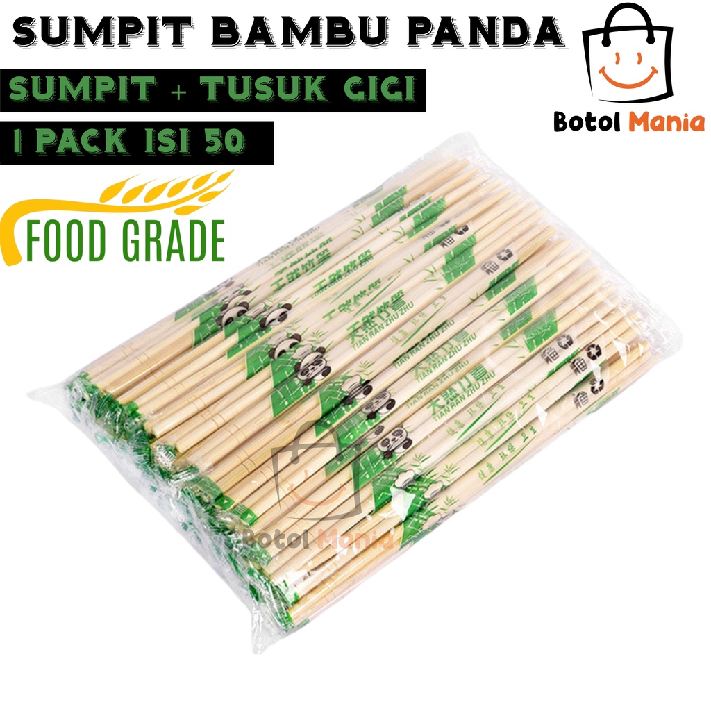 Jual BM - SUMPIT BAMBU PANDA 1 PACK ISI 50 PASANG / SUMPIT BAMBU ...