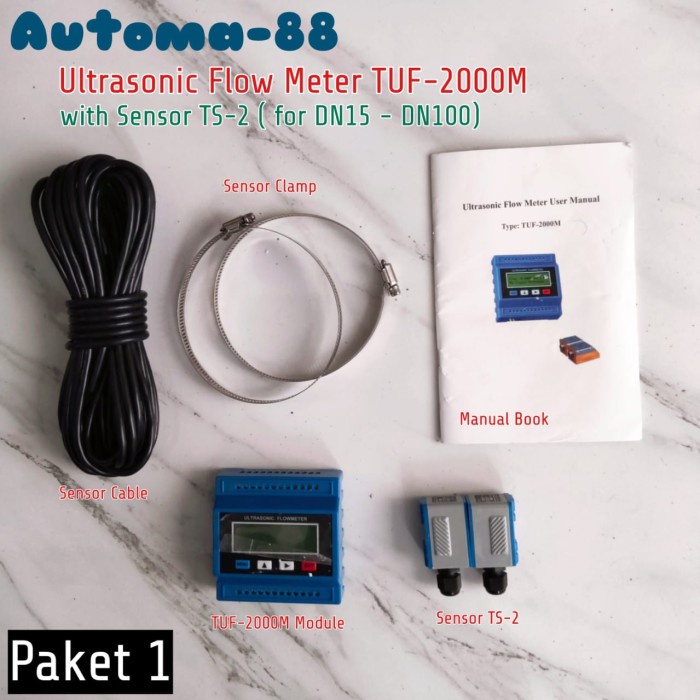 Jual TUF-2000M Ultrasonic Flowmeter Liquid Flow meter sensor TS-2 15-100mm | Shopee Indonesia