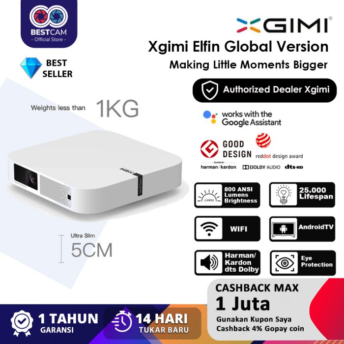 Jual XGIMI ELFIN MINI PROJECTOR ULTRA COMPACT 1080P PORTABLE GLOBAL ...