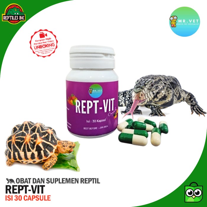 Jual REPTVIT REPT VIT CAPSULE / VITAMIN REPTIL TORTO KURA KURA KADAL ...