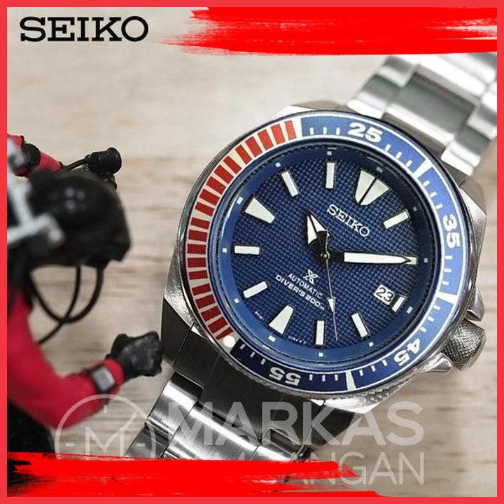 Jual (BK MJT) JAM TANGAN PRIA SEIKO PROSPEX SAMURAI PEPSI AUTOMATIC DIVERS BLUE TEXTURE DIAL ...