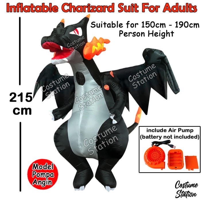 Jual Kostum Black Charizard Pokemon/Costume Dragon Naga Animal Hewan ...