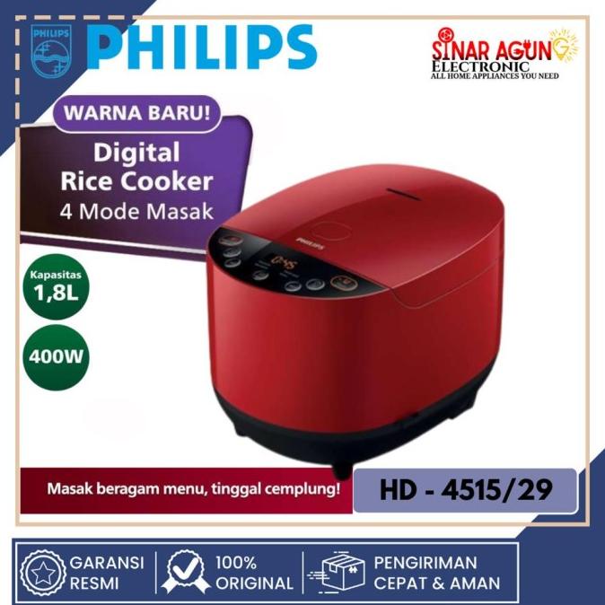 Jual PHILIPS RICE COOKER DIGITAL HD4515/29 / HD 4515 / HD 4515/29 (1.8L ...