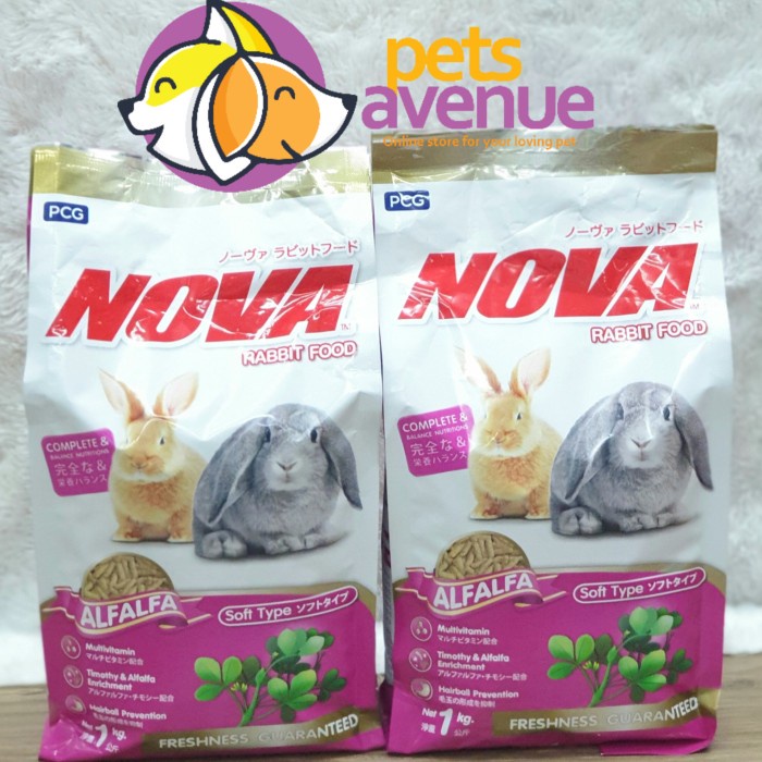 Jual makanan kelinci nova rabbit food alfalfa 1kg -rabbit food NOVA ...