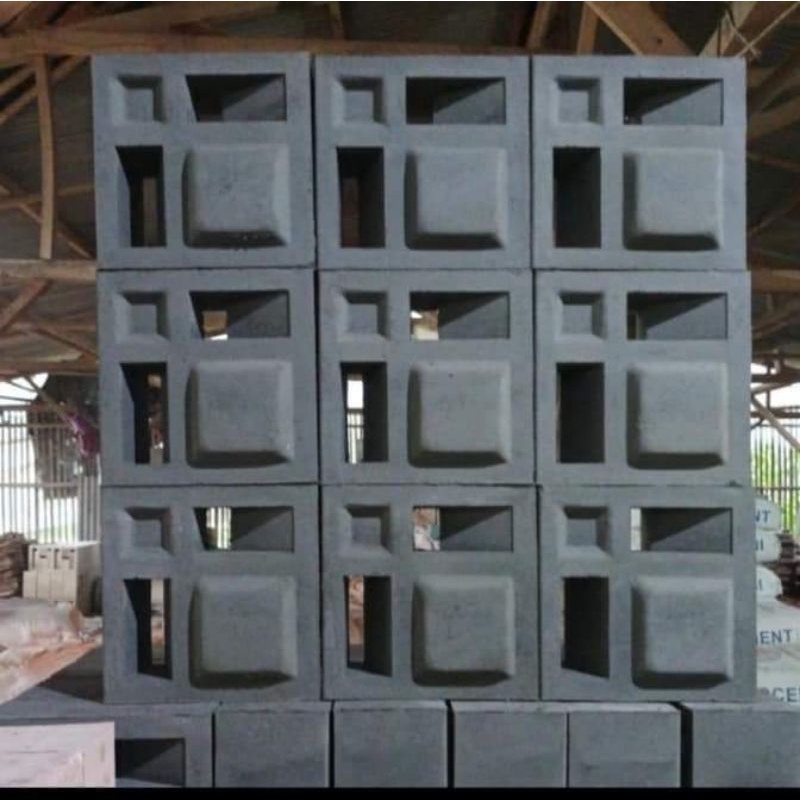 Jual roster beton minimalis model kotak jedol ukuran 20 x20cm | Shopee ...