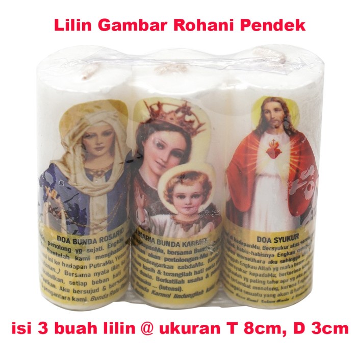 Jual Lilin Doa Misa Paskah Gereja Gambar Rohani Pendek Isi 3 Uk. 8 x ...