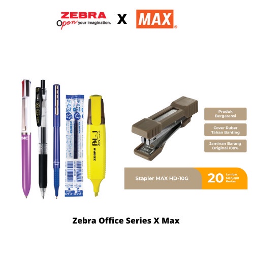 Jual ZEBRA OFFICE SERIES X MAX - PAKET ALAT TULIS ZEBRA DAN MAX STAPLER ...