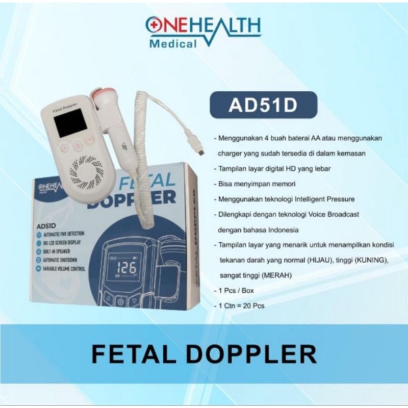 Jual Fetal Doppler Onehealth AD51D / Alat Cek Detak Jantung Janin / Cek ...