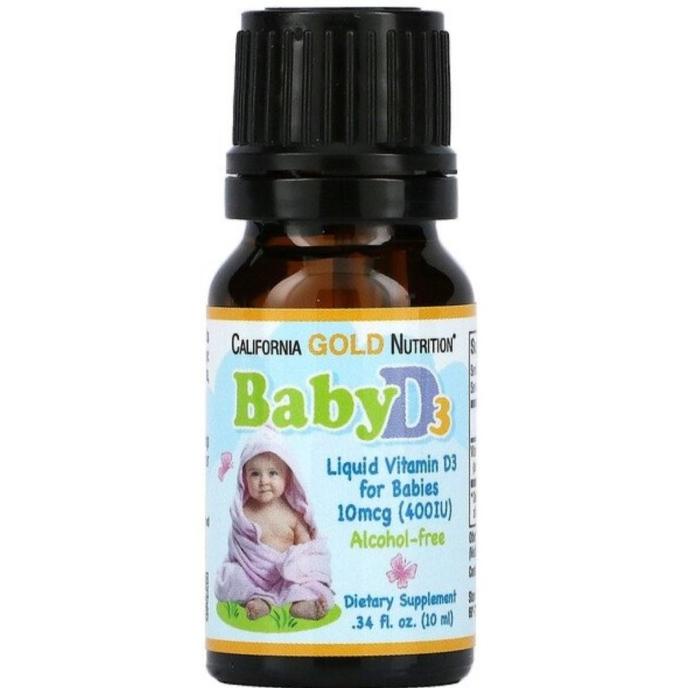Jual hqu California Gold Nutrition baby vitamin D3 drop 400 IU 10 ml ...