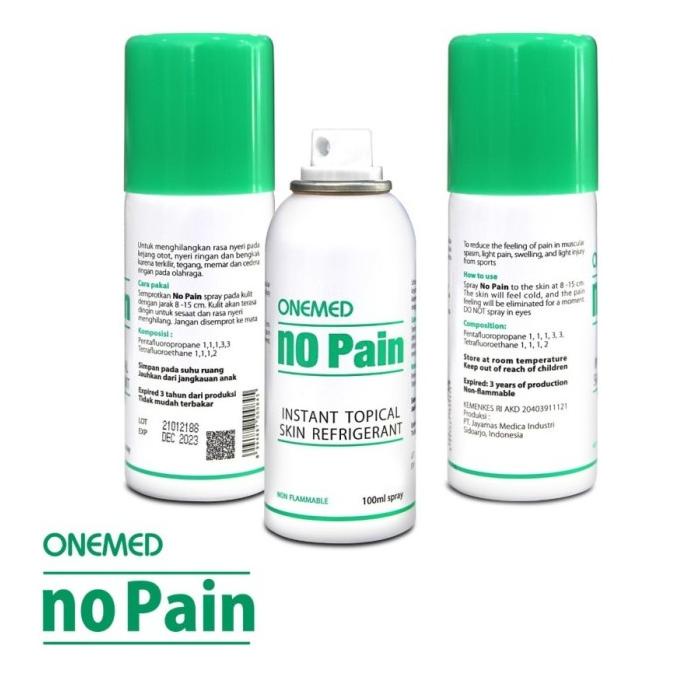 Jual ris Onemed No Pain Spray NoPain Skin Refrigerant Pereda Sakit Otot ...