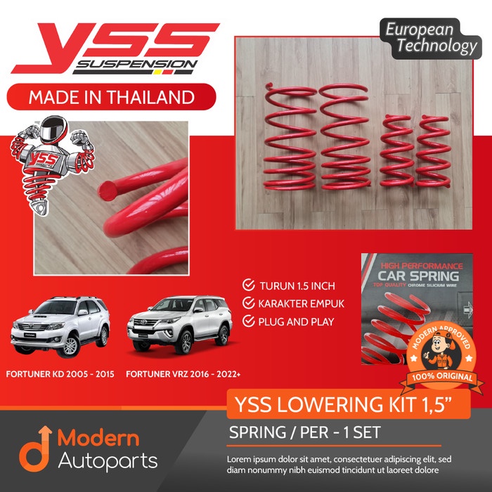 Jual 1 Set Yss Per Spring Lowering Kit Fortuner Kd Vrz 2005-2022+ Pnp ...