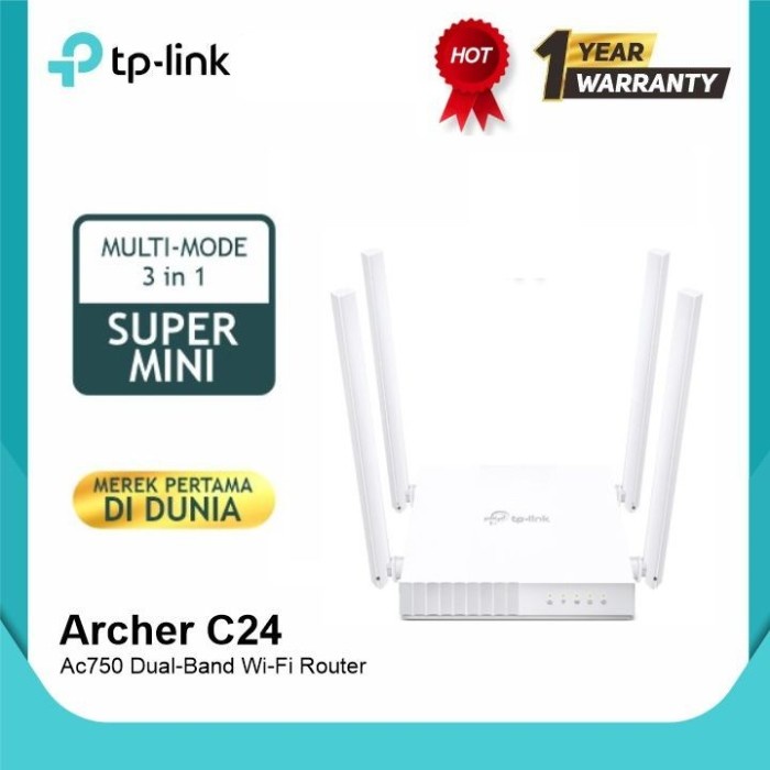 Jual TP-LINK ARCHER C24 AC750 DUAL BAND WIFI ROUTER | Shopee Indonesia
