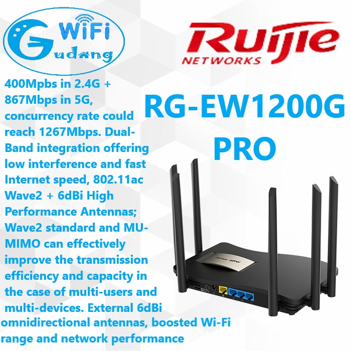 Jual Ruijie REYEE RG-EW1200G PRO 1300M Dual-band Gigabit Wireless ...