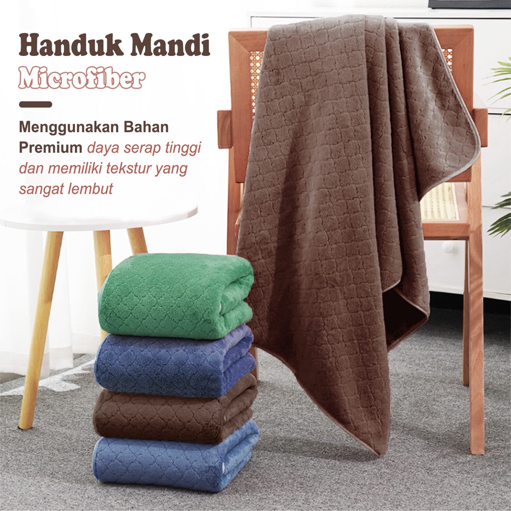 Jual Handuk Mandi Dewasa Quick Dry Microfiber Bulu Garis Lembut 70x140 ...