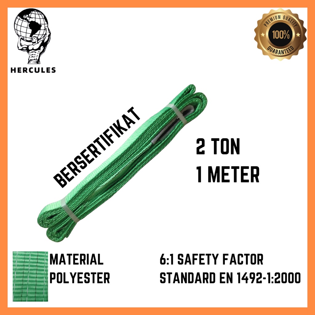 Jual Webbing Sling Belt 2 Ton x 1 Meter / Tali Angkat 2T x 1M Double ...