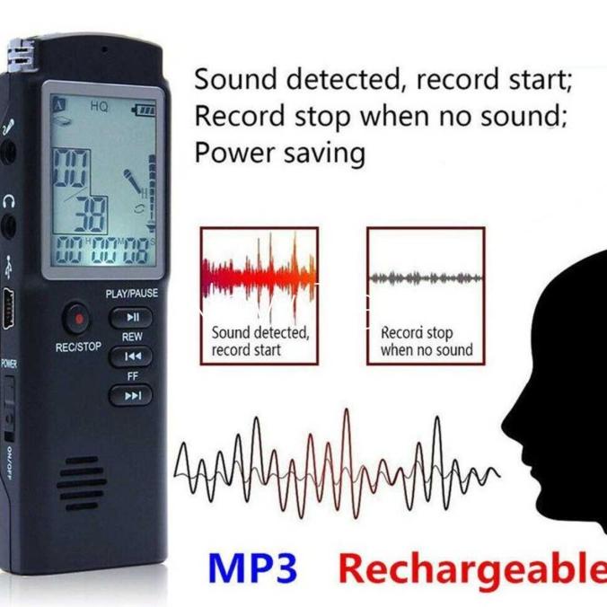 Jual Perekam Suara Digital Voice Recorder 8GB Mini Alat Perekam Suara ...