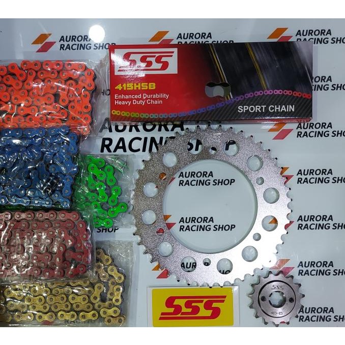 Jual Gear Set Sss New R15 V3 & Rantai Sss 415 Hsb Colour Series | Shopee Indonesia