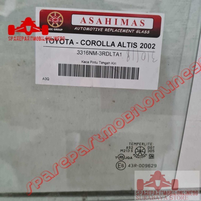 Jual Kaca Pintu Belakang Toyota Corolla Altis 2002 2005 Asahi Mas Star ...