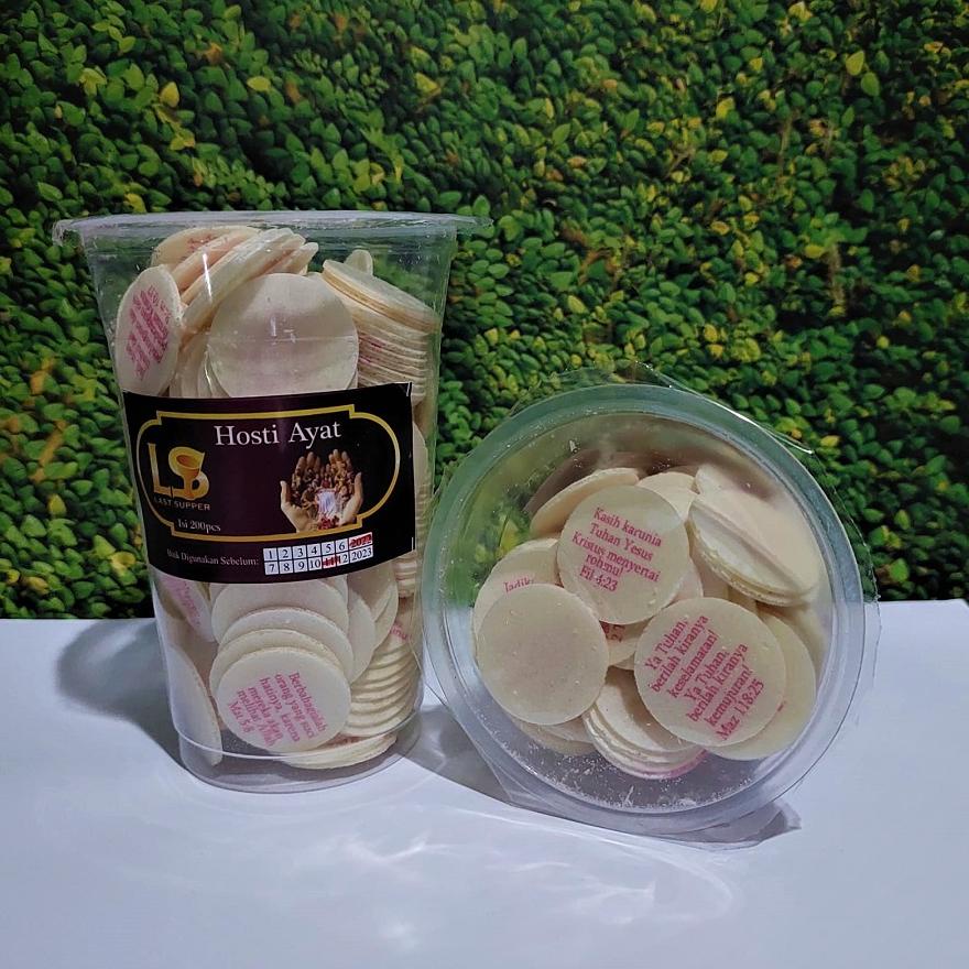 Jual Murah Hosti Ayat Roti Perjamuan Kudus Ukuran Kecil 3 Cm Isi 200 ...