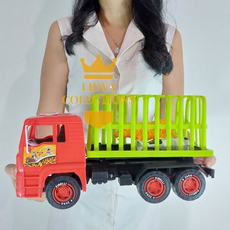 Jual Mainan Truk Safari Muatan Hewan Truk Besar Box Binatang | Shopee ...
