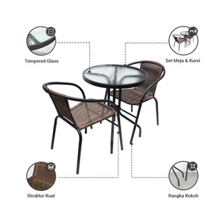 Jual Informa Colorado Set Kursi & Meja Teras - Cokelat Balcony Table ...