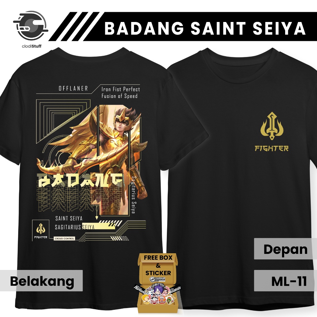 Jual Kaos BADANG SAINT SEIYA Mobile Legends Fighter ML MLBB Lengan ...
