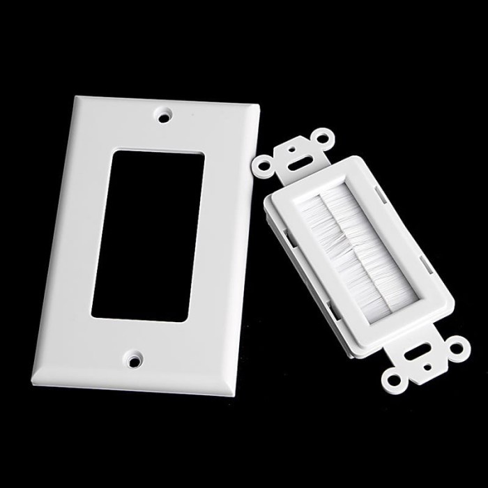 Jual alm Brush Wall Plate Anti-dust Wall Mount Panel Cable Pass Through ...