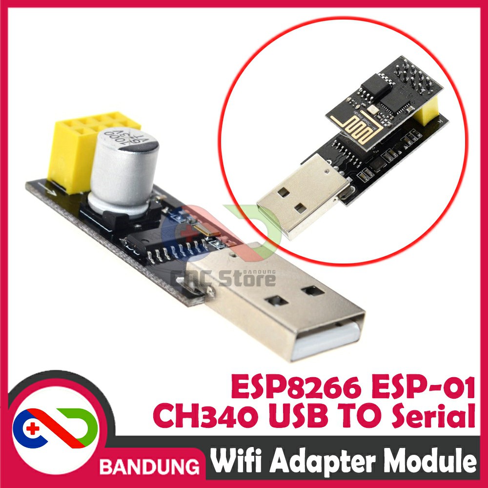 Jual CH340 USB TO SERIAL ESP8266 ESP-01 WIFI ADAPTER MODULE | Shopee ...