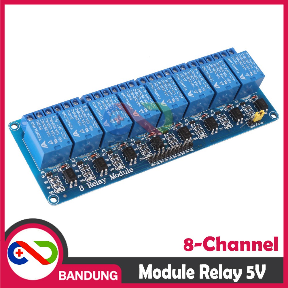 Jual RELAY 5V 8 CHANNEL OUTPUT 250VAC 30VDC 10A WITH OPTOCUPLER MODULE ...