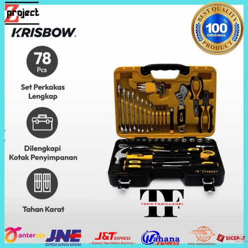 Jual Krisbow Tool Kit Box Set 78 Pcs Kotak Perkakas Mekanik Hand ...