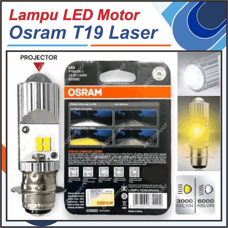 Jual LAMPU LASER OSRAM H6 LED 2 WARNA FOKUS PUTIH KUNING UTAMA DEPAN HEADLAMP MOTOR T19 PRO ...