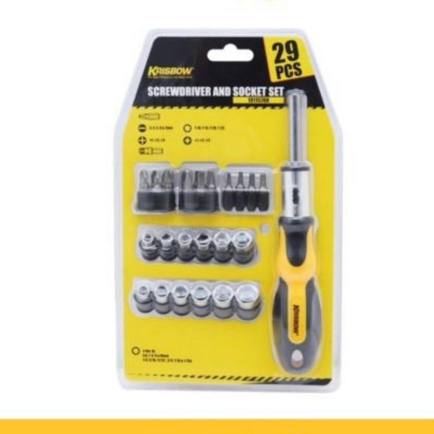 Jual KRISBOW Set 29 Pcs Obeng dan Kunci Sok - Screwdriver and Socket ...