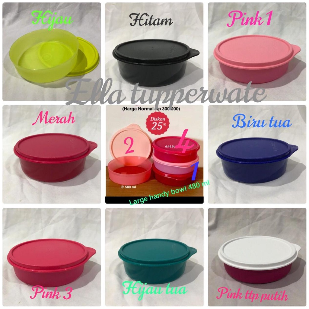Jual Ruby - Large Handy Bowl Tupperware Tempat makan bulat kedap udara ...