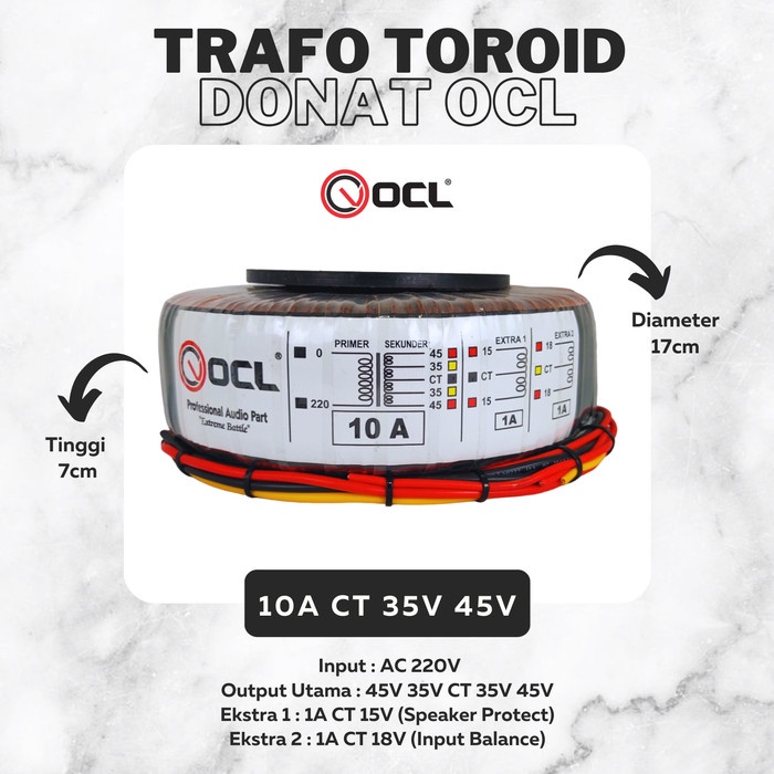 Jual Trafo Toroid Donat OCL 10A CT 45V (REAL MURNI 100%) | Shopee Indonesia