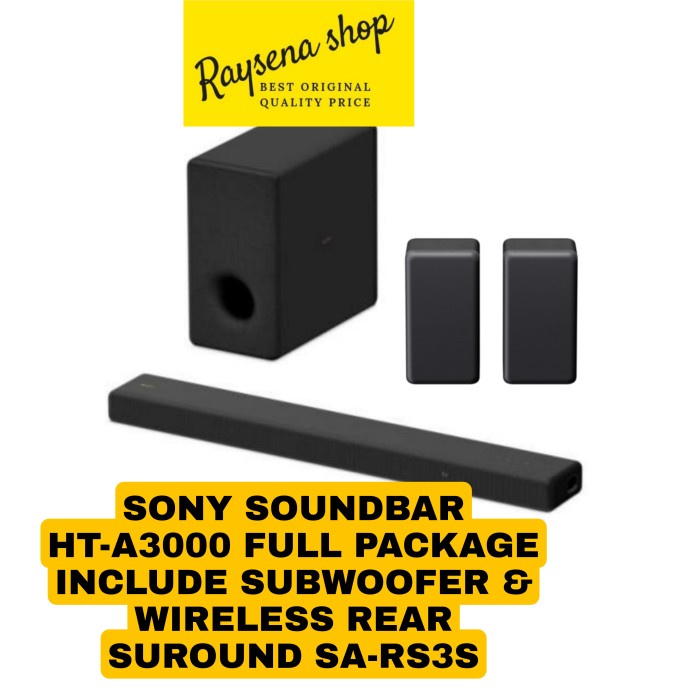 Jual SONY SOUNDBAR HT A3000 / HT-A3000 INCLUDE SUBWOOFER & REAR SUROUND ...