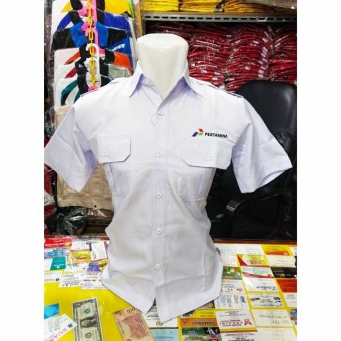 Jual Kemeja Pertamina Kemeja PDH Pertamina Putih Lengan Pendek 2 ...