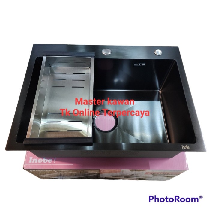 Jual [Baru] Bak Cuci Piring Kitchen Sink Stainless Inobe 6045 Hitam ...