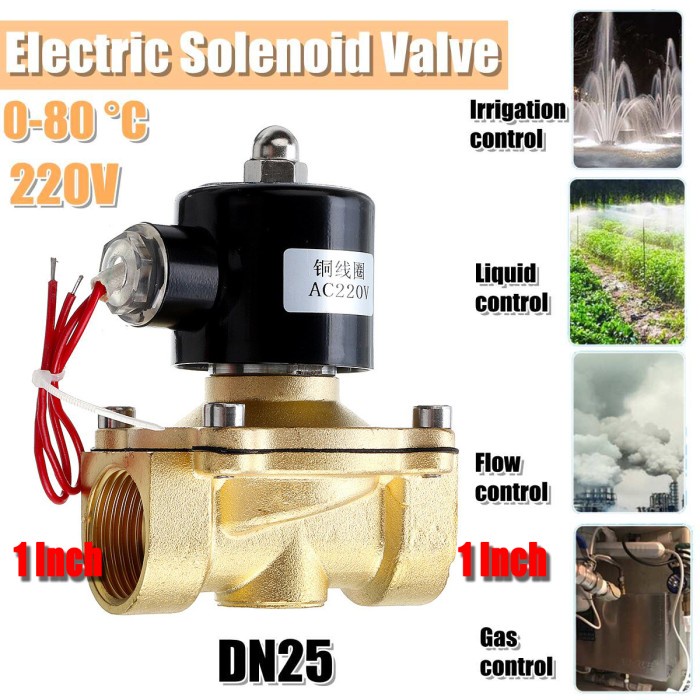 Jual Solenoid Valve water valve 1 Inch selenoid valve tembaga kuningan ...