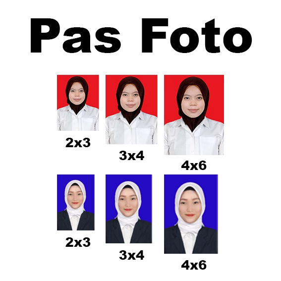 Jual Cetak pas Foto 2x3 / 3x4 / 4x6_Free ganti Background Merah atau Biru | Shopee Indonesia