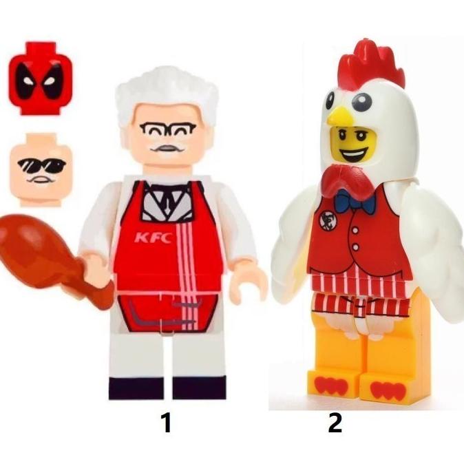 Jual KFC Colonel Sanders Deadpool Minifigure Brick | Shopee Indonesia