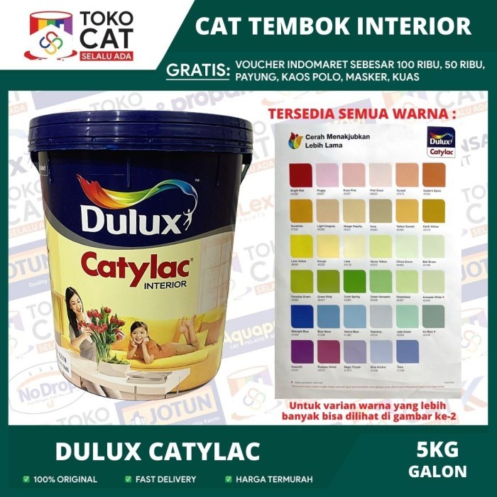 Jual Cat Tembok Interior Dulux Catylac Putih 1501 / 5 Kg Galon // Cat ...