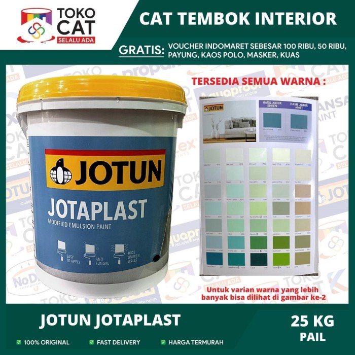 Jual Cat Tembok Dalam Jotun Jotaplast Warna Putih Ukuran 25 Kg Pail ...