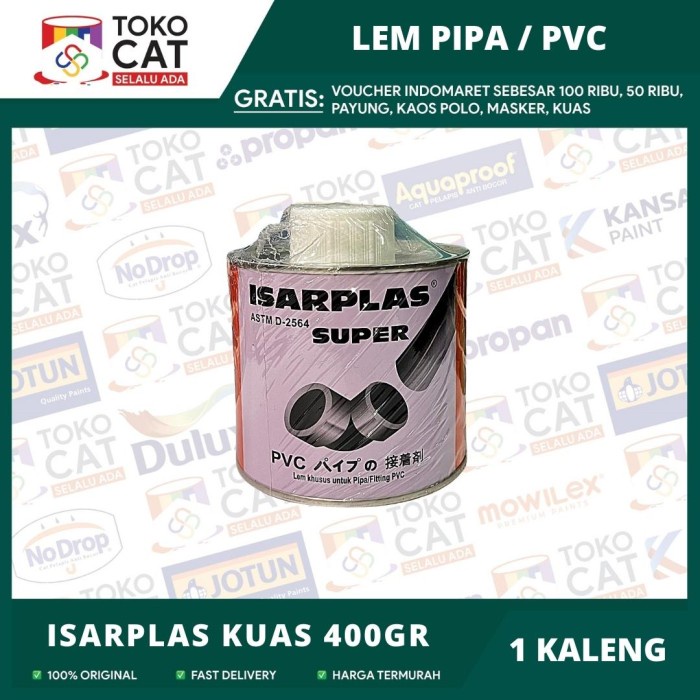 Jual Lem Pipa PVC Isarplas 400gram / 400g Lem Pipa Isarplas Kaleng /Lem ...