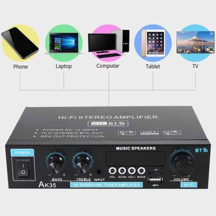 Jual POWER AMPLIFIER 2 CHANNEL FOR MOBIL / HOME BLUETOOTH HIFI STEREO ...