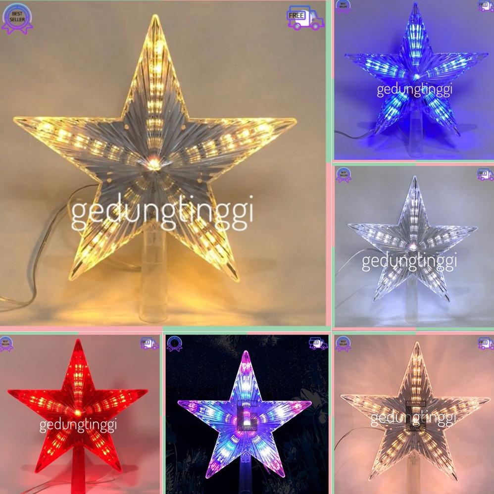 Jual Ready Lampu Bintang Topper Pohon Natal Led Dekorasi Hiasan ...
